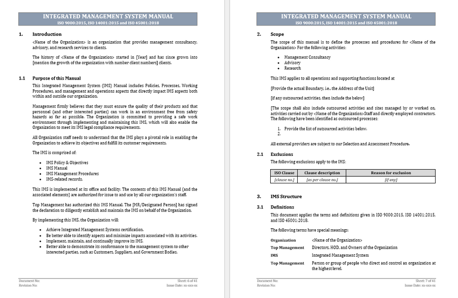 IMS Toolkit (Integrated Management System) – ISO Templates and ...