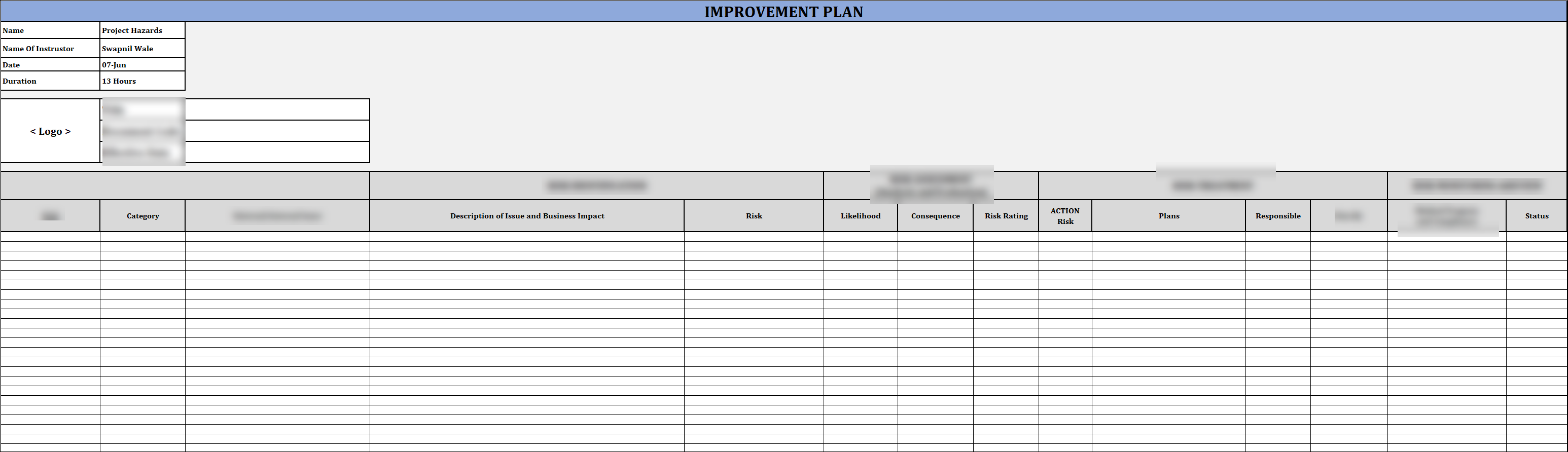 ISO 45001 Improvement Plan Template – ISO Templates and Documents Download