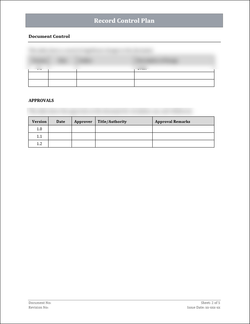 ISO 45001 Record Control Plan Template – ISO Templates and Documents ... ISO 45001 Record Control Plan Template – ISO Templates and Documents ...