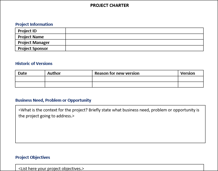 Project Charter Template Word – ISO Templates and Documents Download